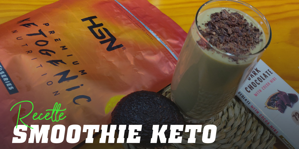 Smoothie Keto avec Avocat + Whey Protein + MCT de Coco
