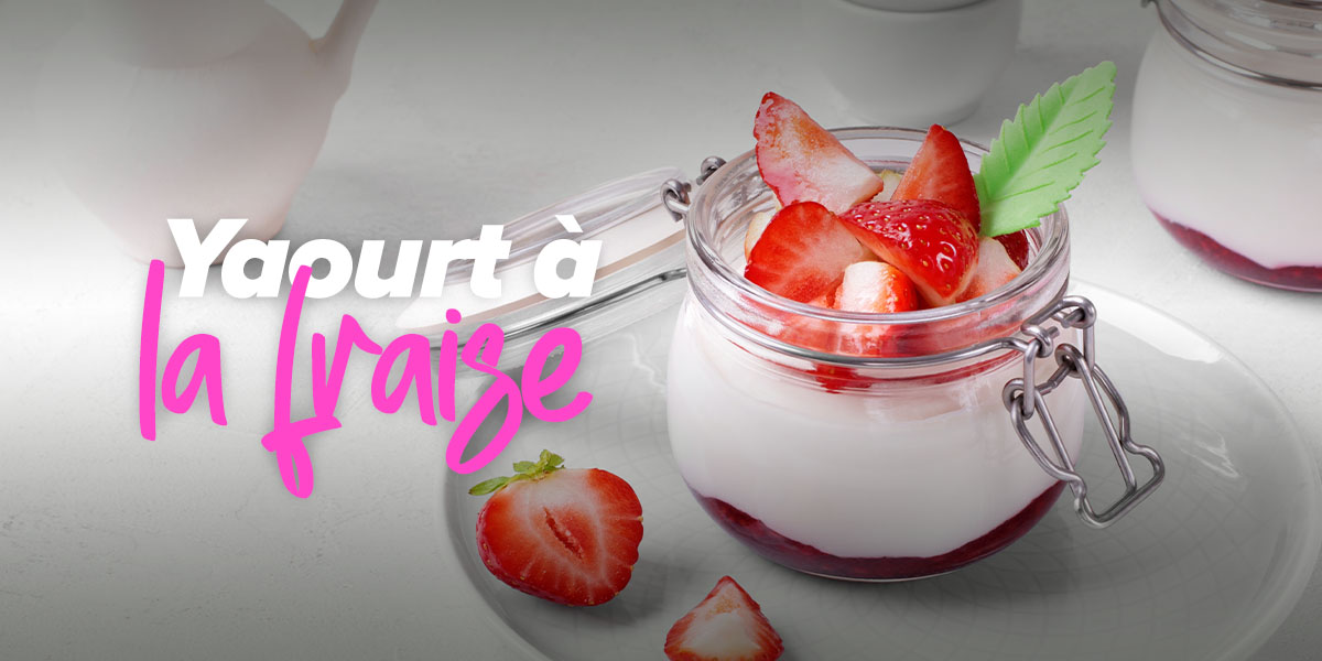 Yoghourt aux fraises - Recette de dessert sain sans sucre
